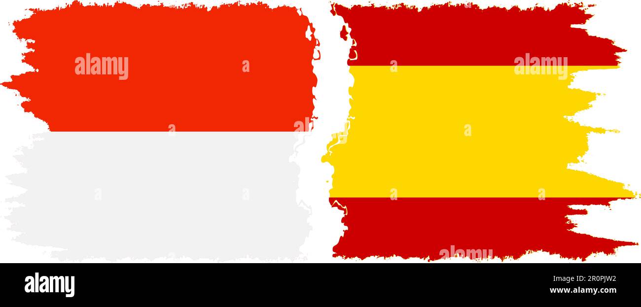 Spain and Indonesia grunge flags connection, vector Stock Vector Image ...
