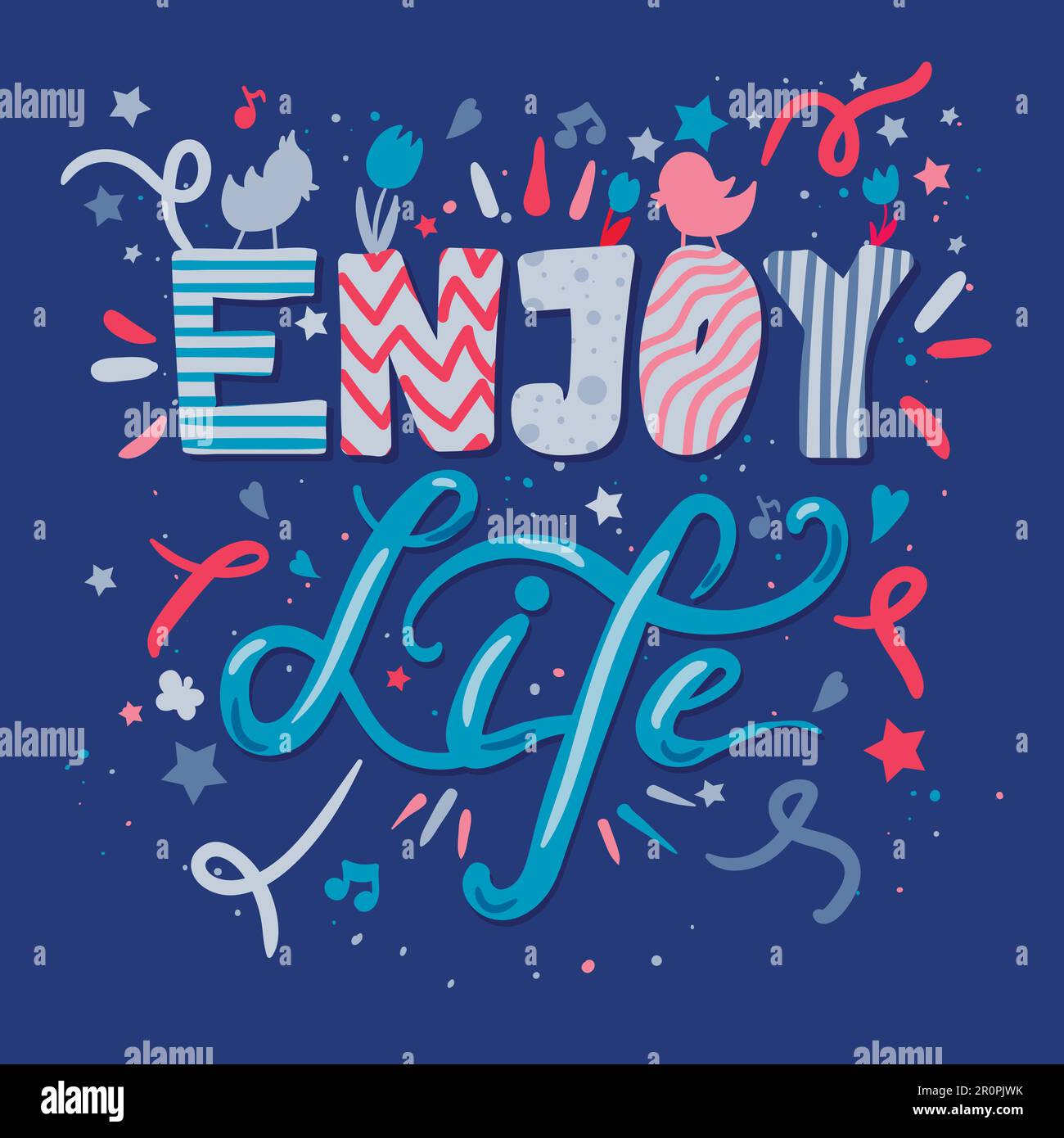 Enjoy life hand written calligraphy hi-res stock photography and images ...