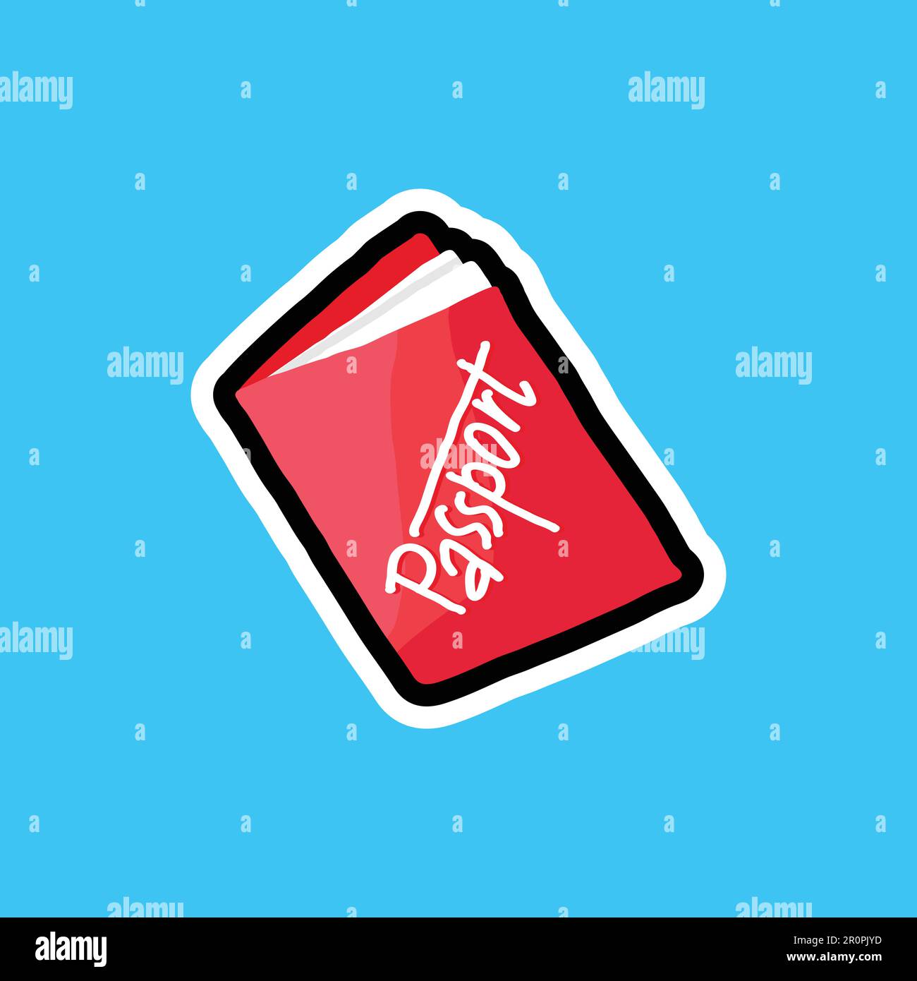 Cartoon sticker with passport document. Vector Stock Vector Image & Art ...