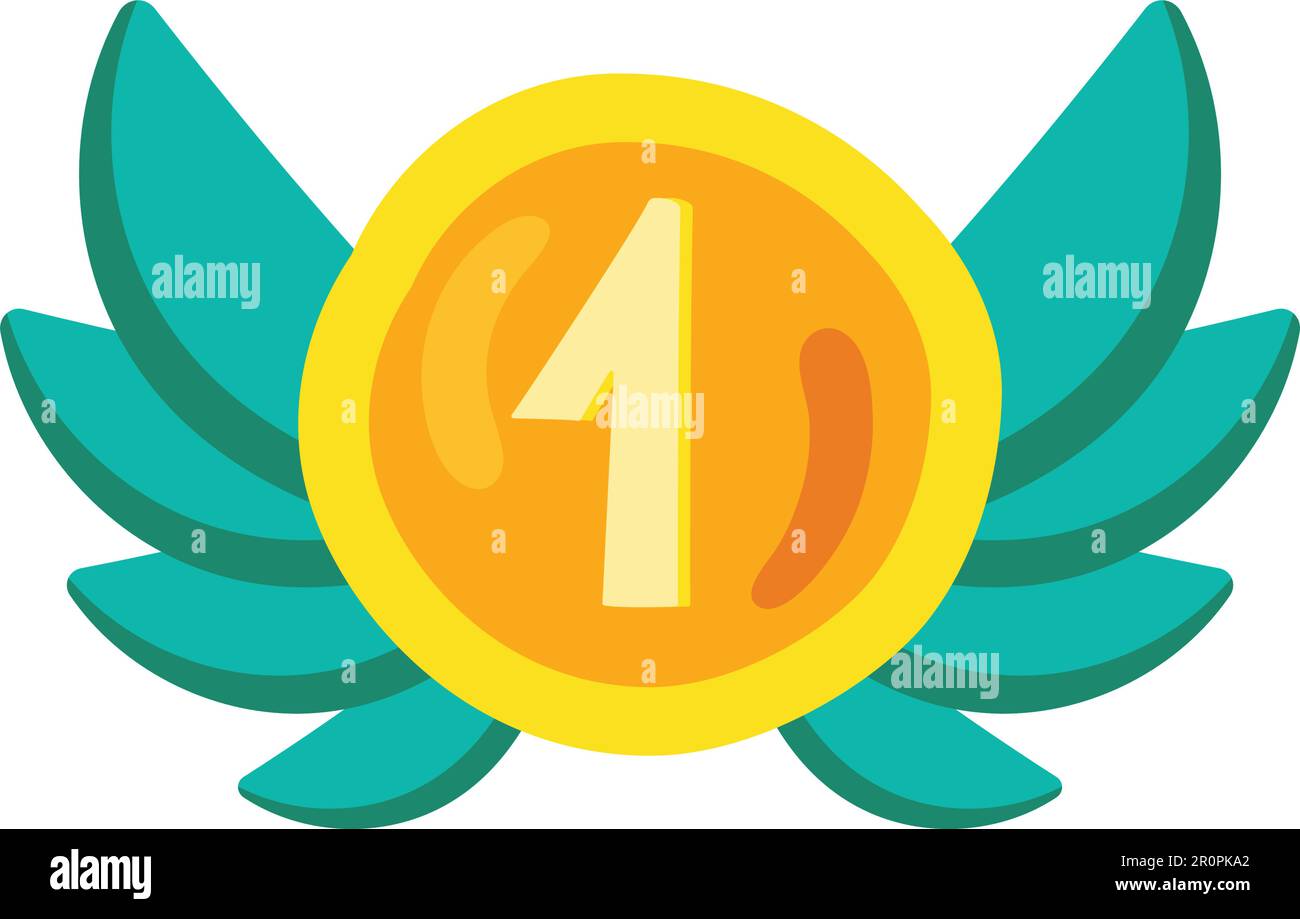 Winner award flat color illustration. Number one clipart. Champion hand ...