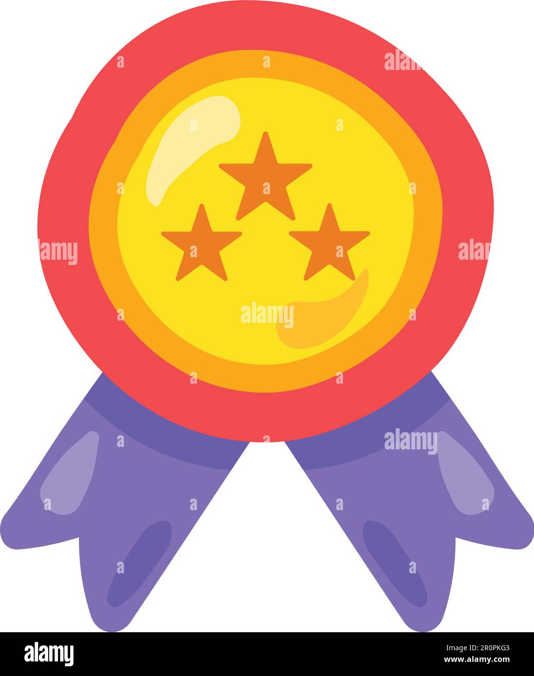 Medal flat color illustration. Trophy, reward, prize clipart. Winner ...