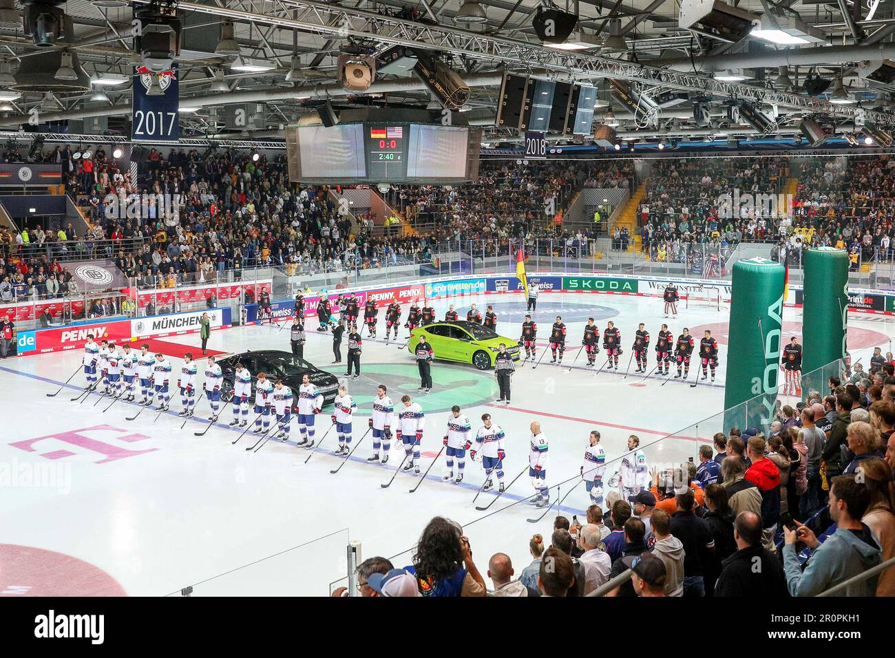 Munich, Germany. 09th May, 2023. Ice hockey: International match, World ...