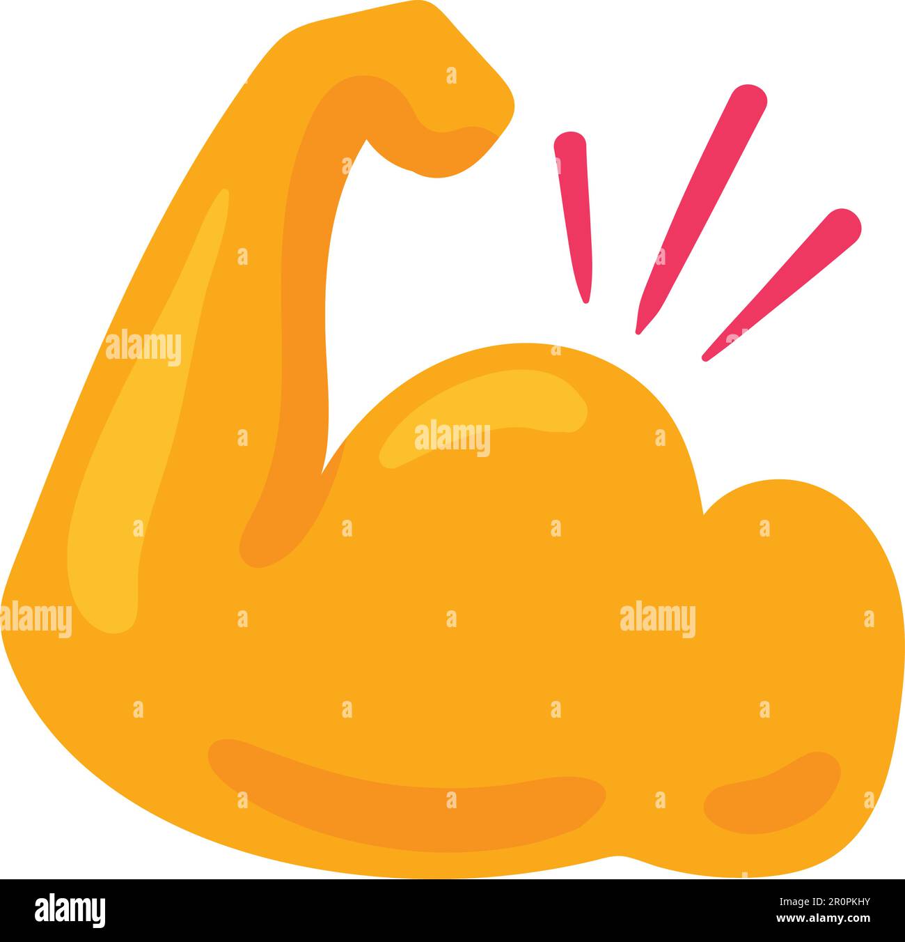 Biceps flat color illustration. Champion, winner clipart. Power ...