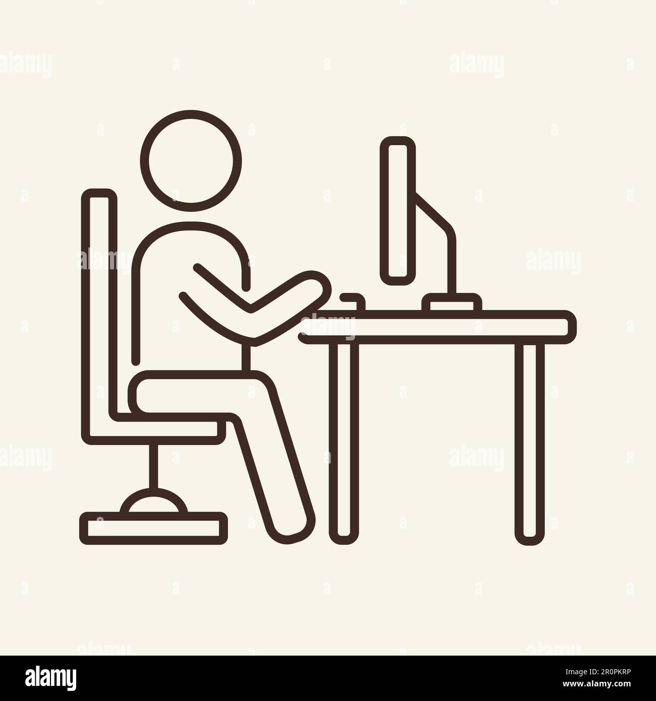 Student at computer line icon Stock Vector Image & Art - Alamy