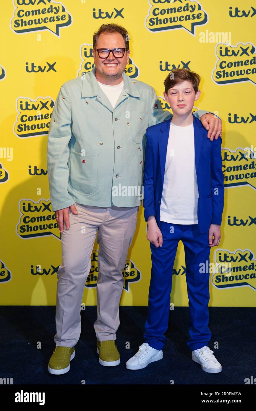 Alan Carr (left) and Oliver Savell arrive at Bike Shed Moto Co in ...