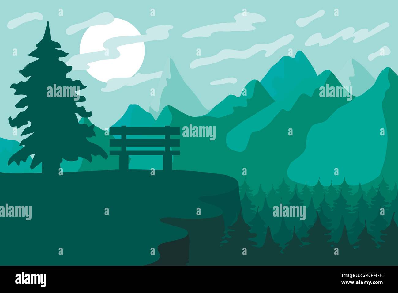 Mountainscape vector vectors hi-res stock photography and images - Alamy