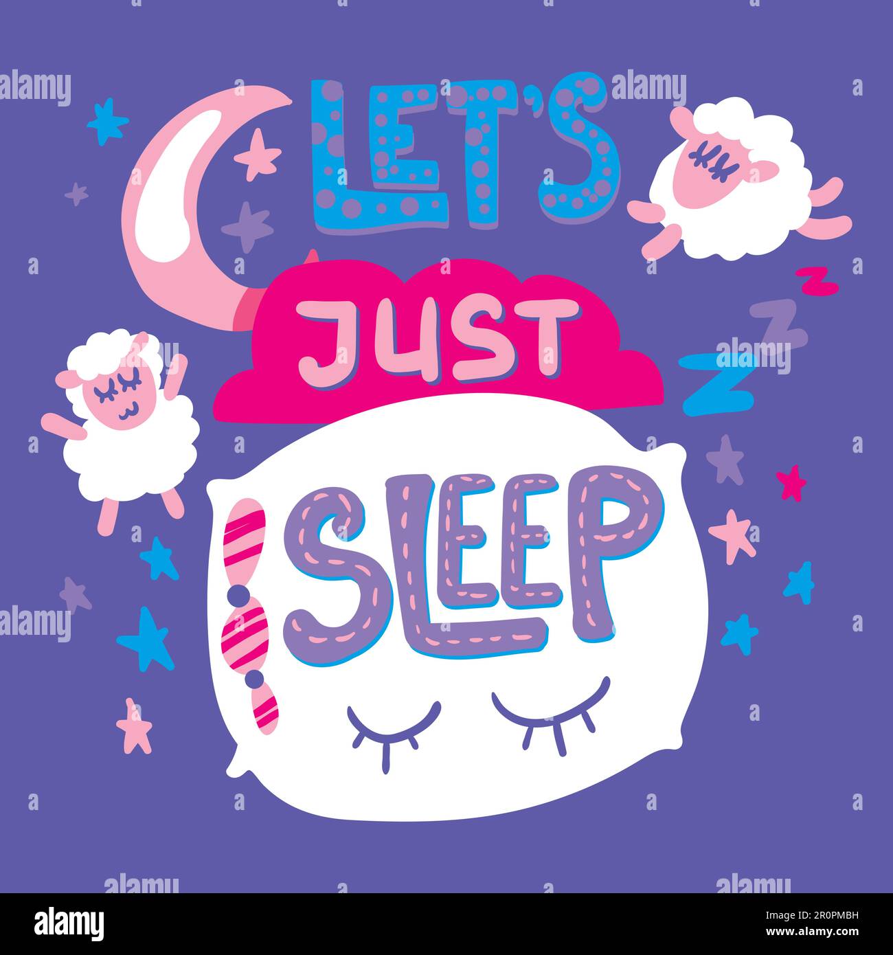 Sleeping cloud and moon sticker hi-res stock photography and images - Alamy