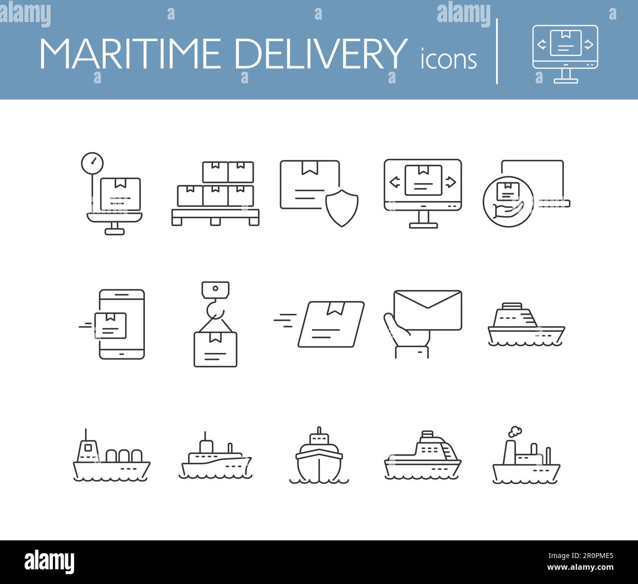 Maritime delivery icons Stock Vector Image & Art - Alamy