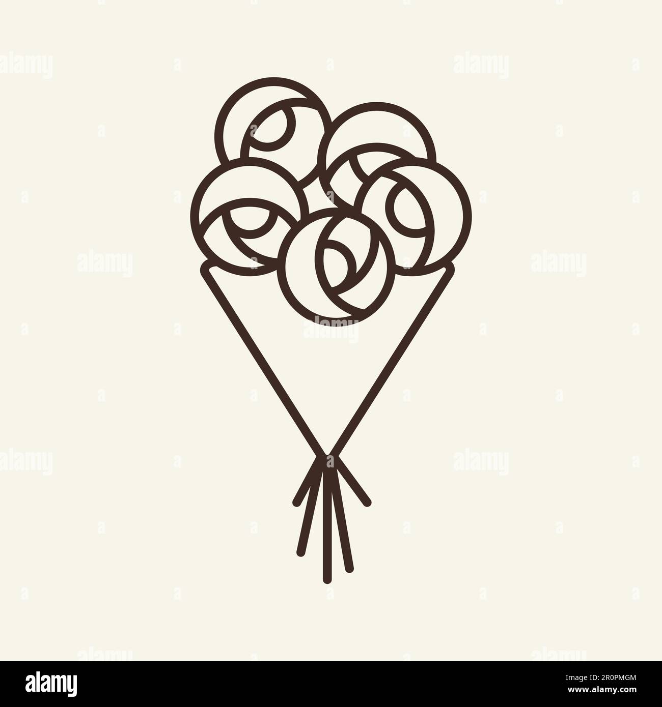 Flower bouquet line icon Stock Vector Image & Art - Alamy