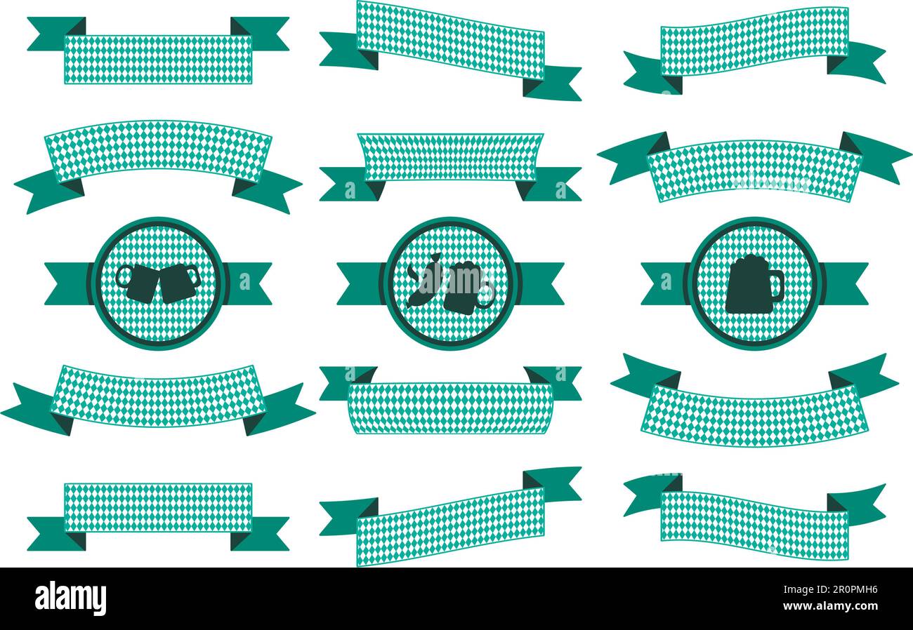 Oktoberfest simple ribbons set for banner and headline in bavarian ...