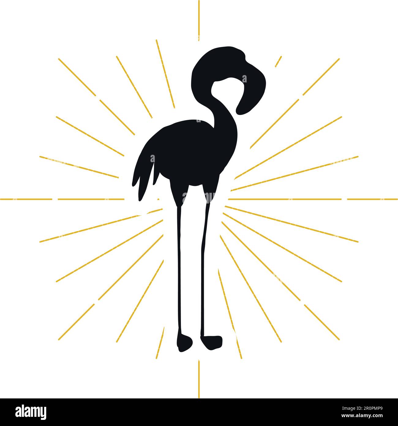 Retro flamingo silhouette icon. Tropics symbol. Exotic logo or icon ...
