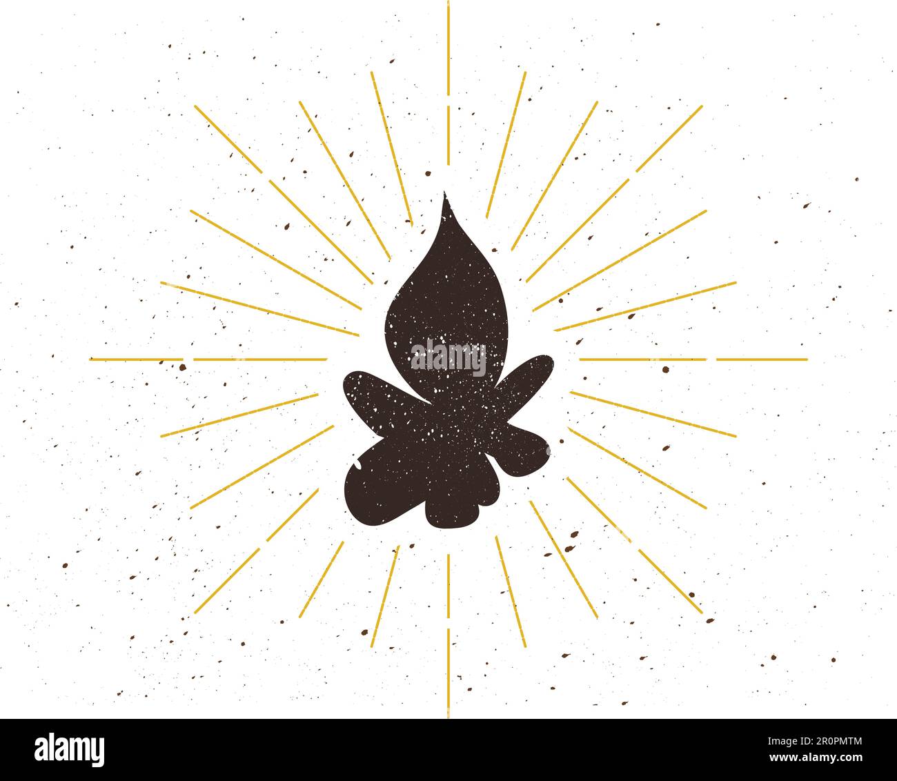 Retro fire silhouette logo. Travel sign and vintage logotype. Camp icon ...