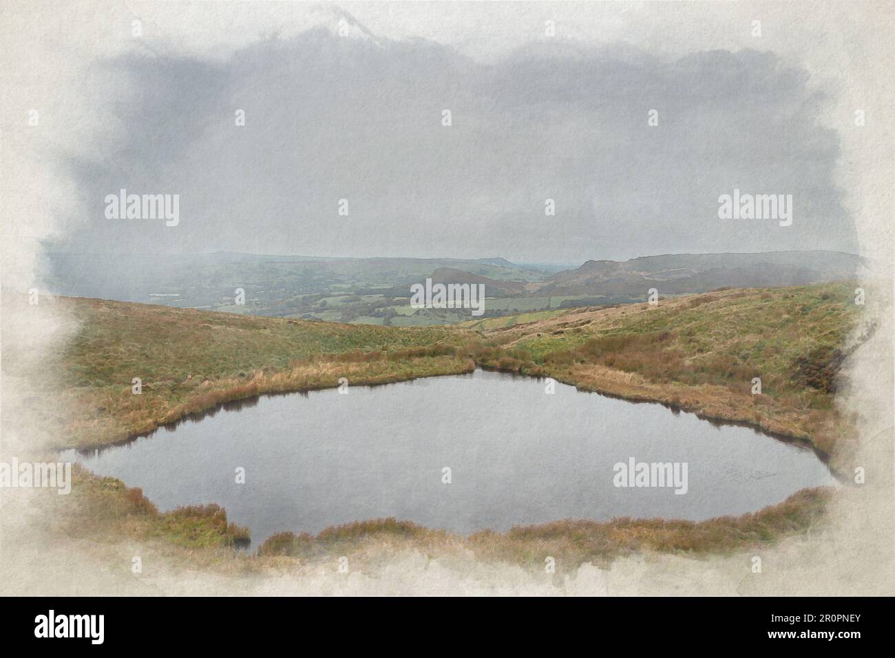 A digital watercolour painting of The Mermaid Pool, Blake Mere at The ...