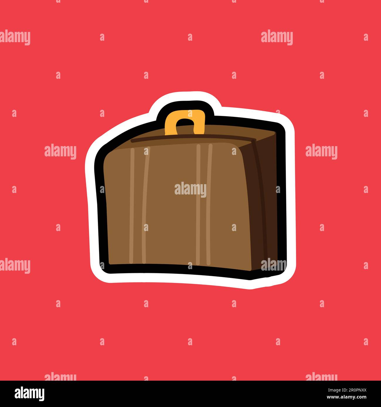 Cartoon sticker with suitcase for travelling. Vector Stock Vector Image ...