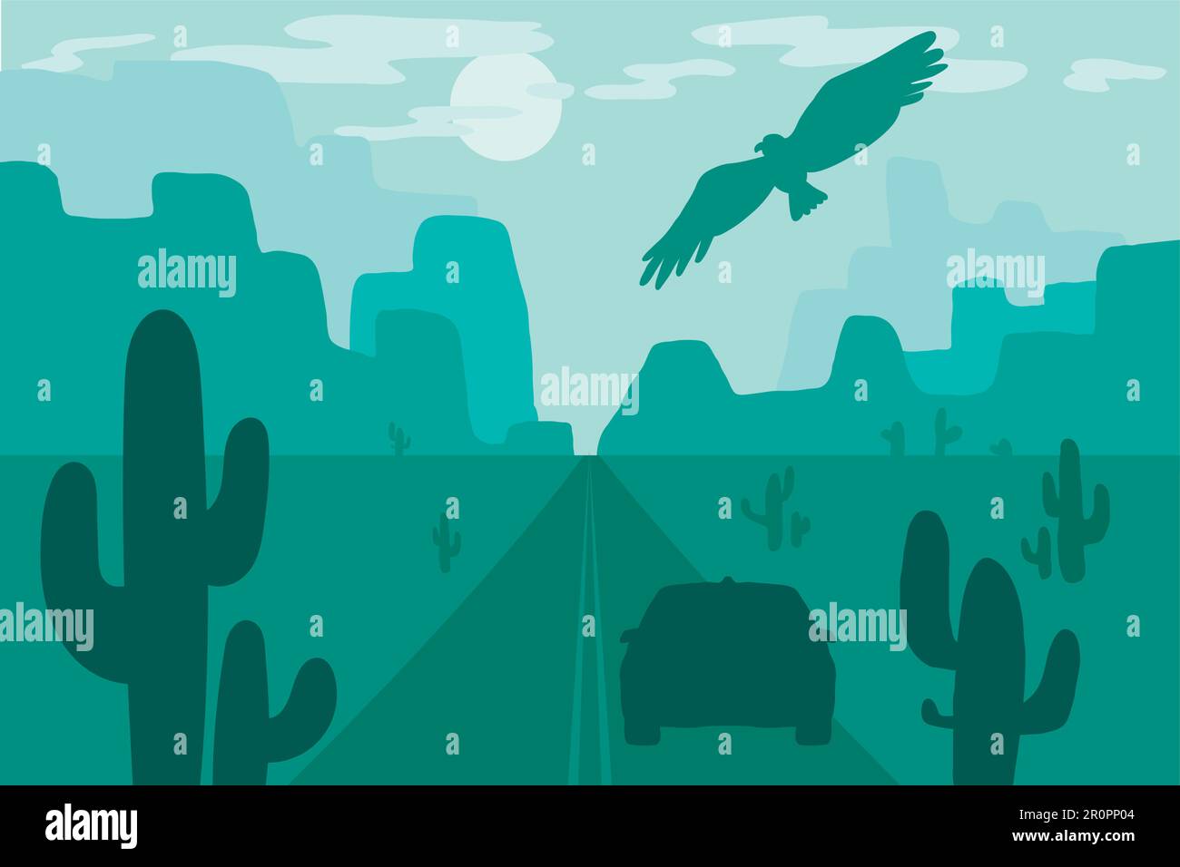 Car sunrise on road Stock Vector Images - Alamy