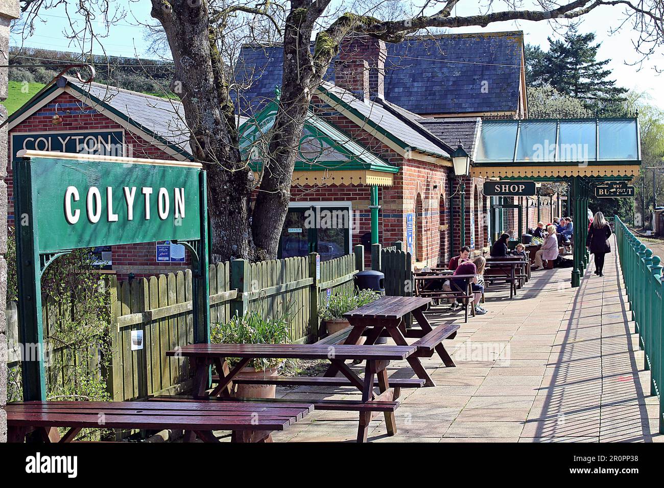SEATON, DEVON, UK - MARCH 25, 2017 the narrow gauge electric Seaton ...