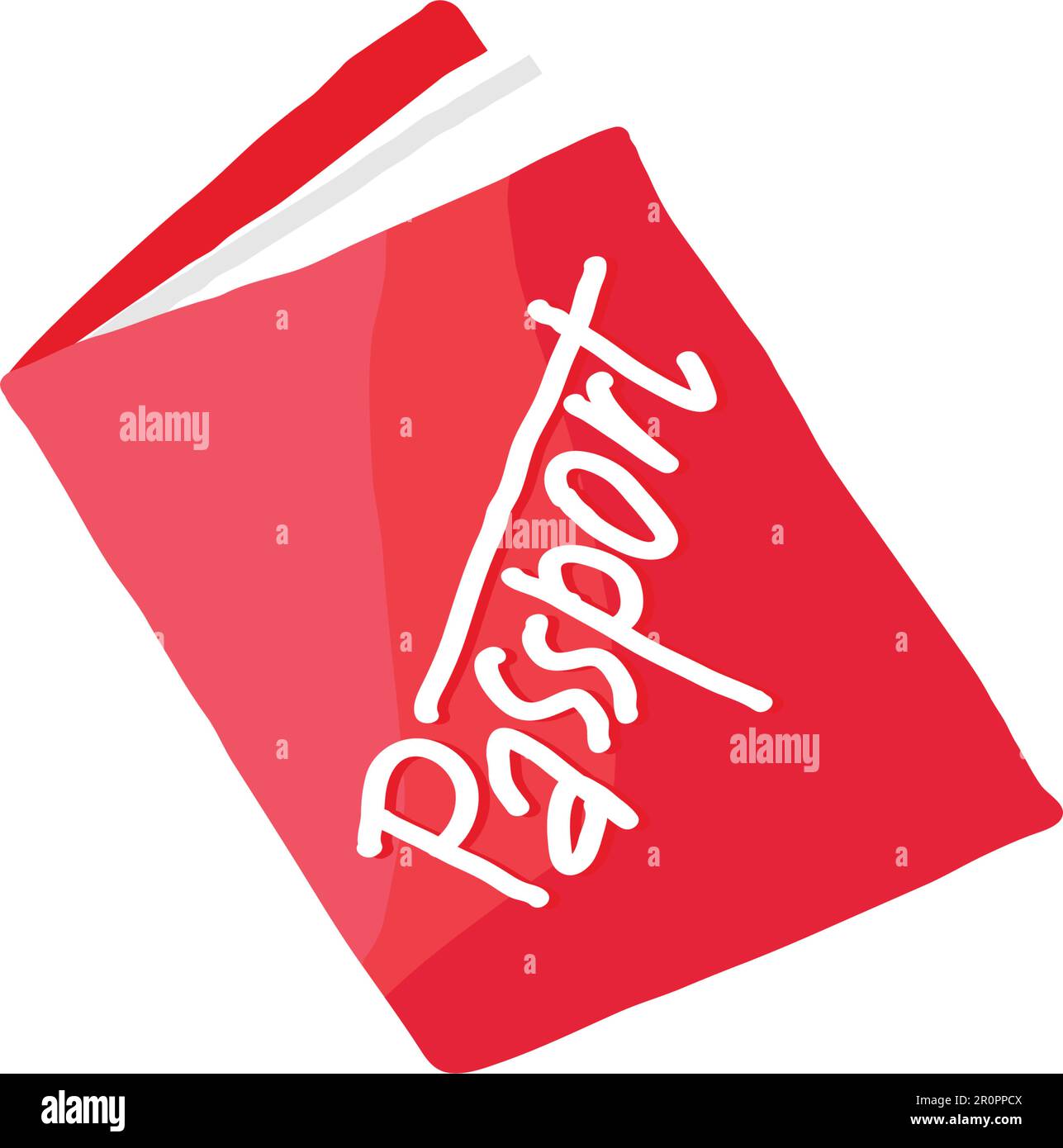 Passport flat color illustration. Travel document, identification. Pass ...