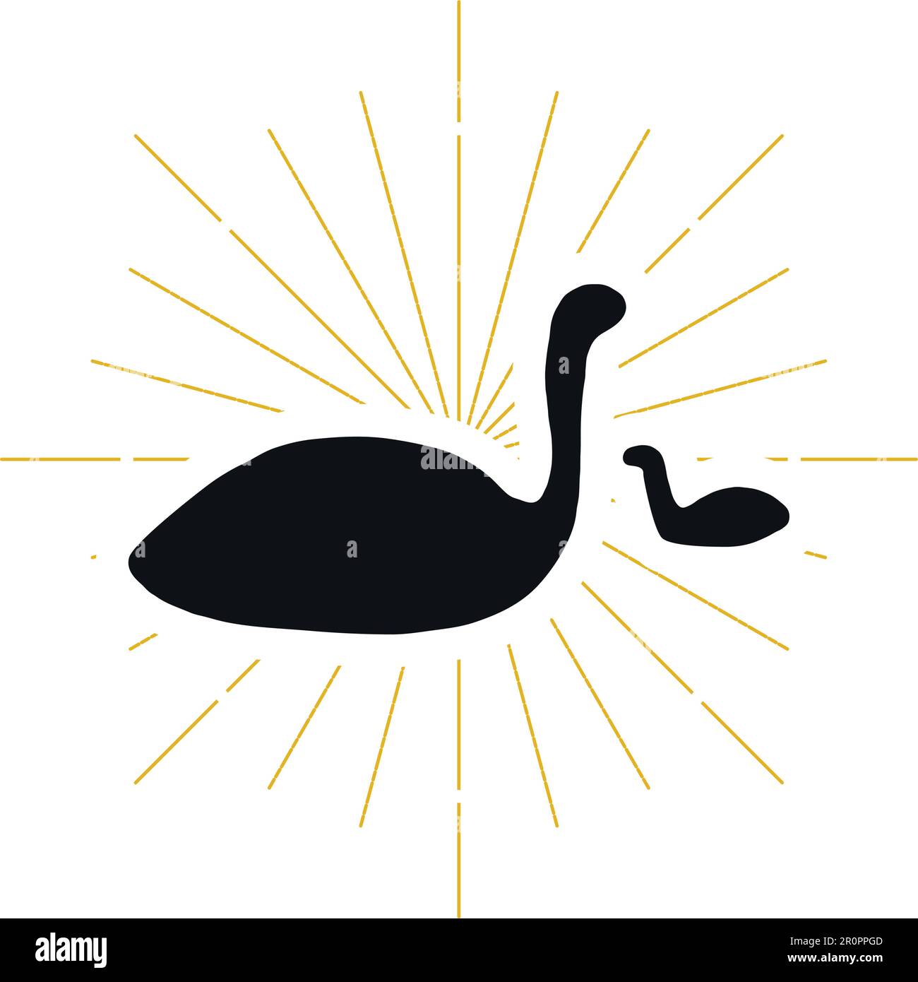 Retro flamingo silhouette icon. Tropics symbol. Exotic logo or icon ...