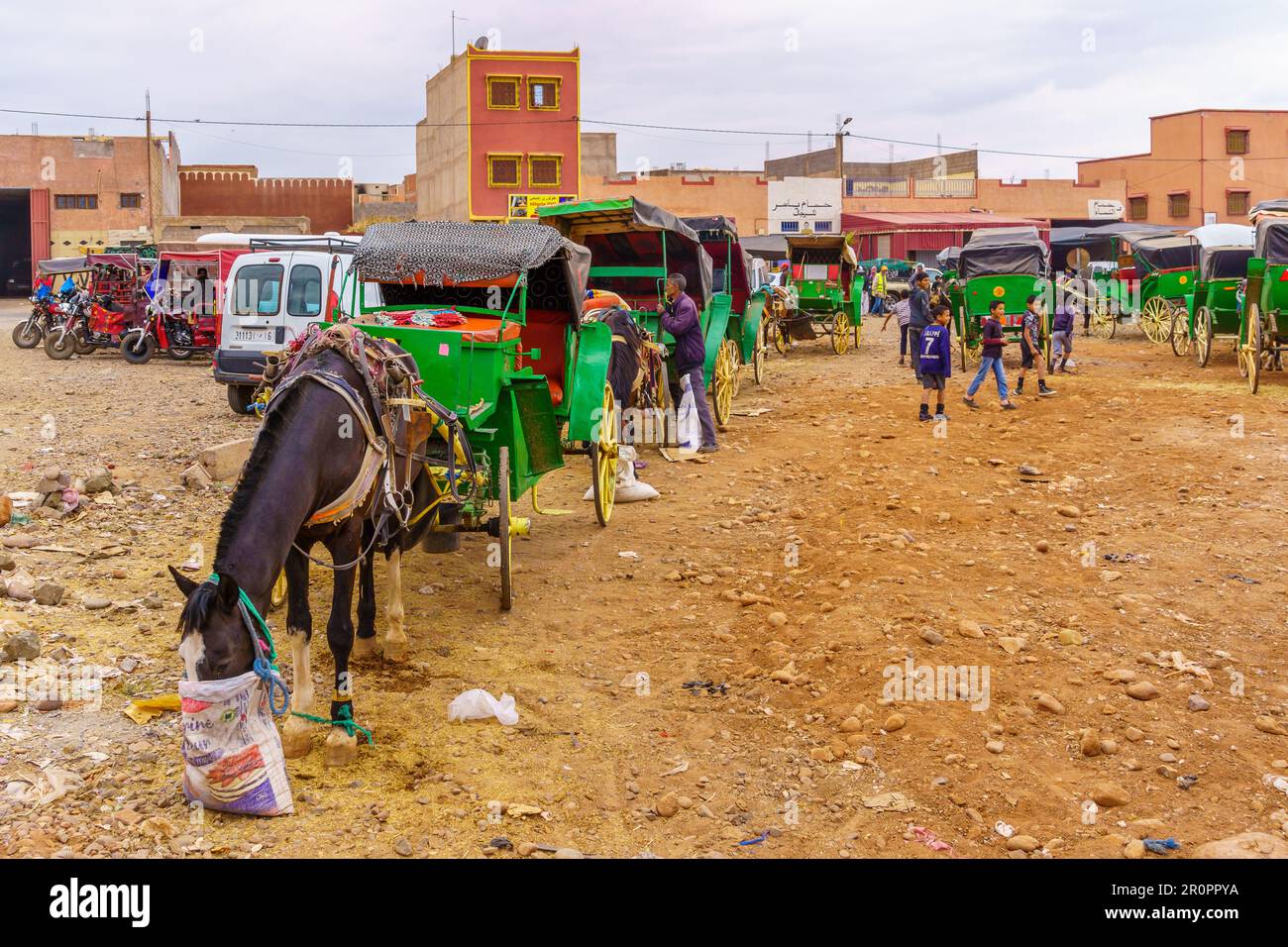 Ait Ourir, Morocco - April 04, 2023: Local public transportation of ...