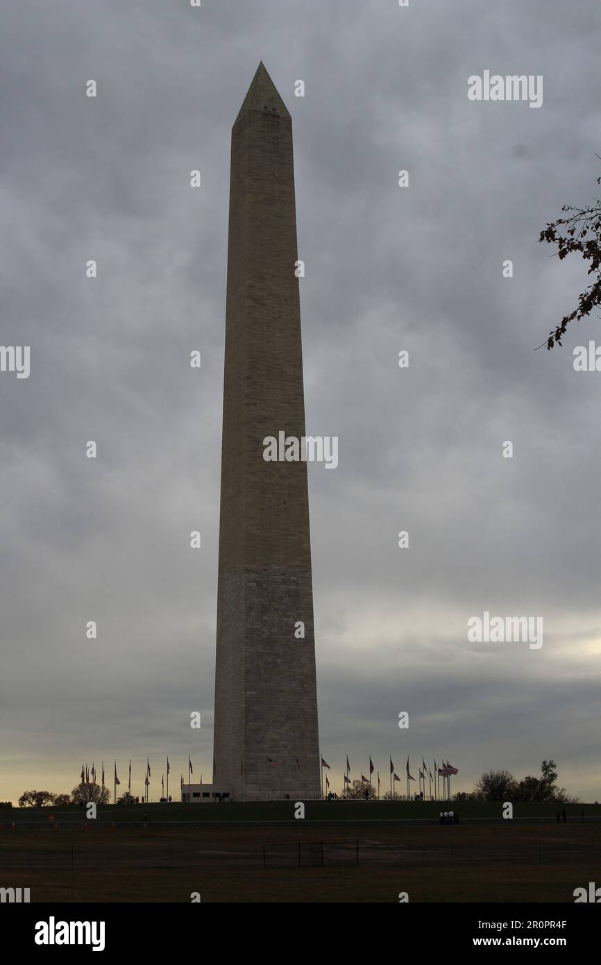 WASHINGTON, D.C., USA - NOVEMBER 14, 2016 the Washington Monument on a ...