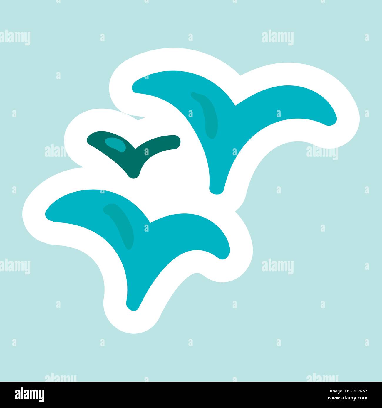 Flying birds in sky. Freedom sticker and patch. Vector Stock Vector ...