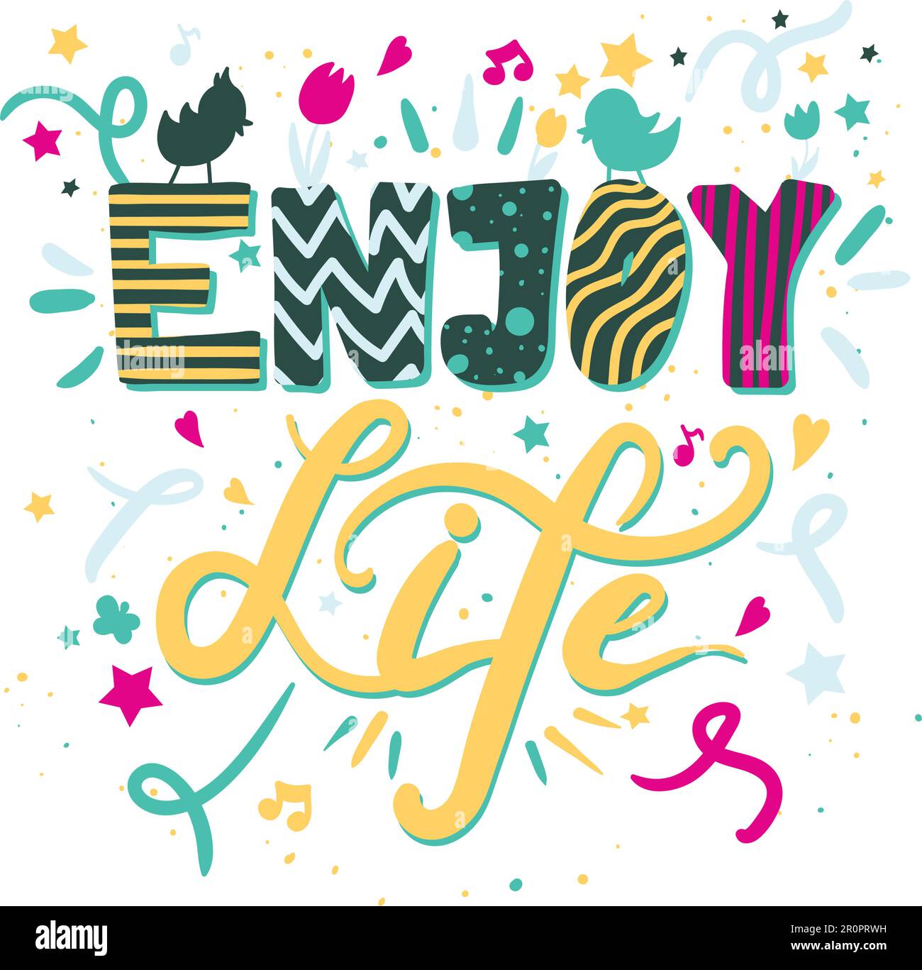 Enjoy Life lettering. Calligraphy inspiration graphic. Design ...