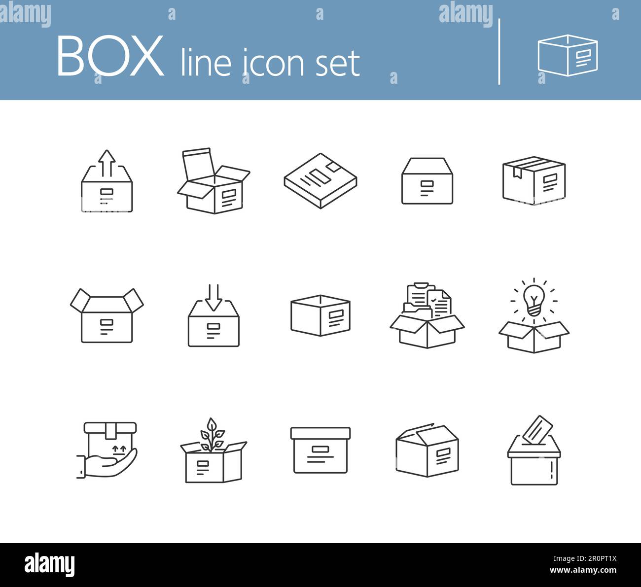 Box line icon set Stock Vector Image & Art - Alamy