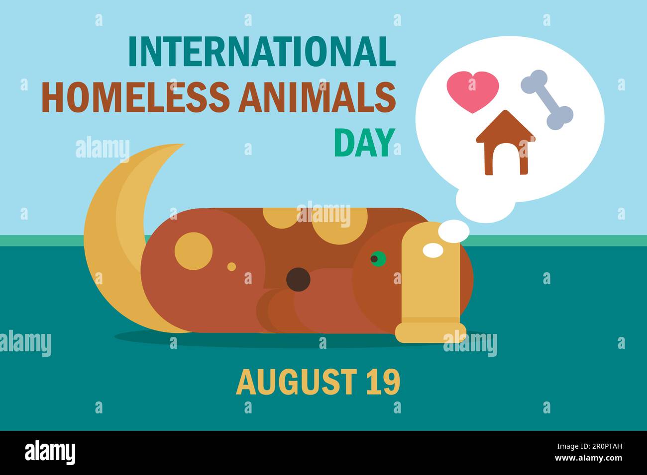 International Homeless Animals Day, 19 August. Celebration banner with ...