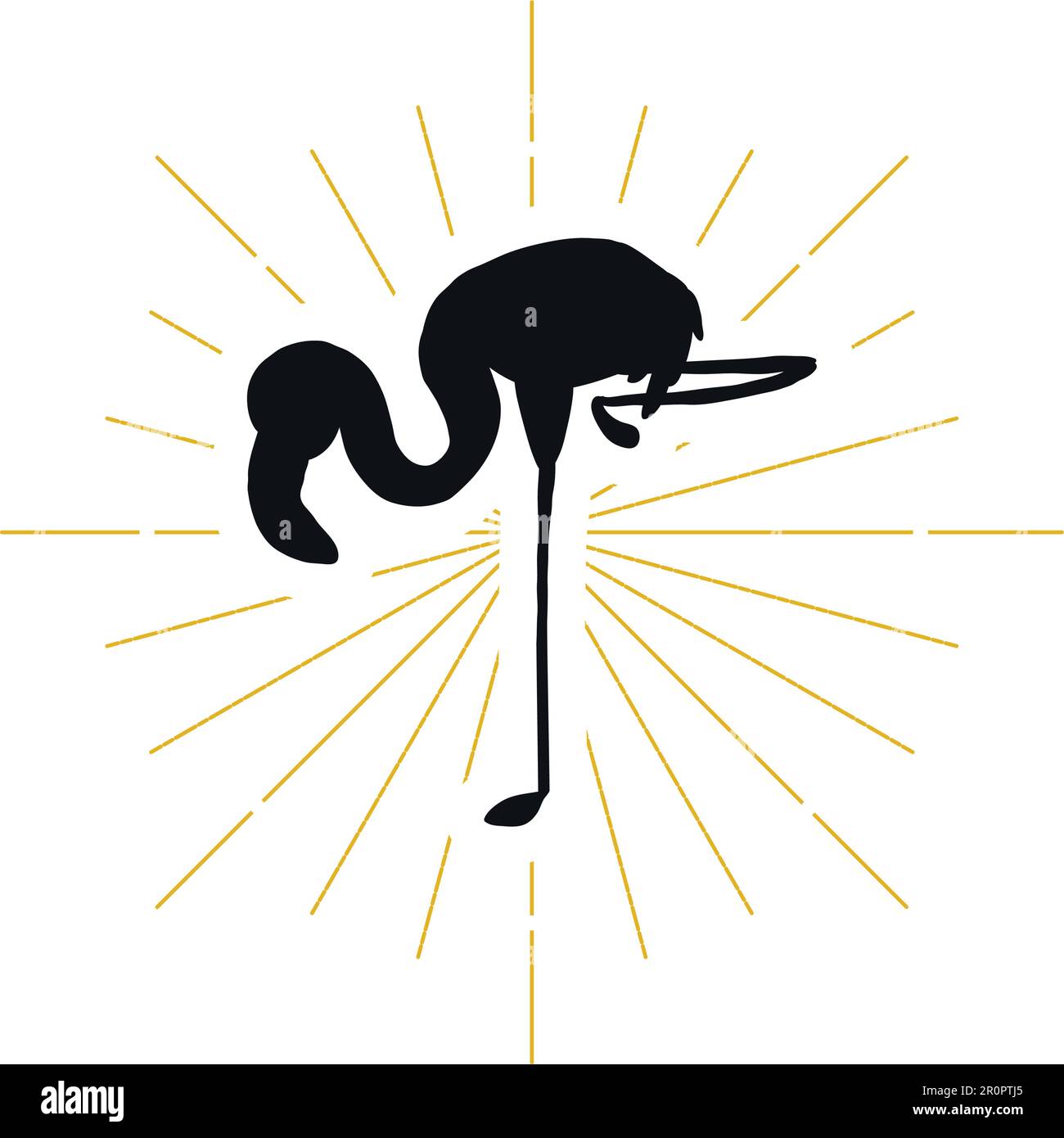 Retro flamingo silhouette icon. Tropics symbol. Exotic logo or icon ...