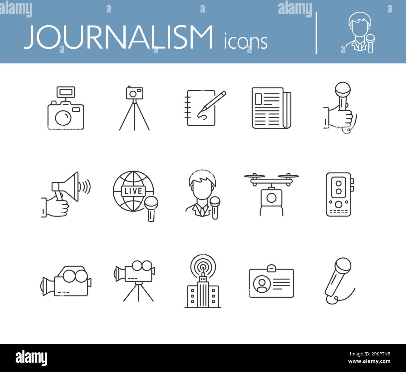 Journalism line icons collection Stock Vector Images - Alamy