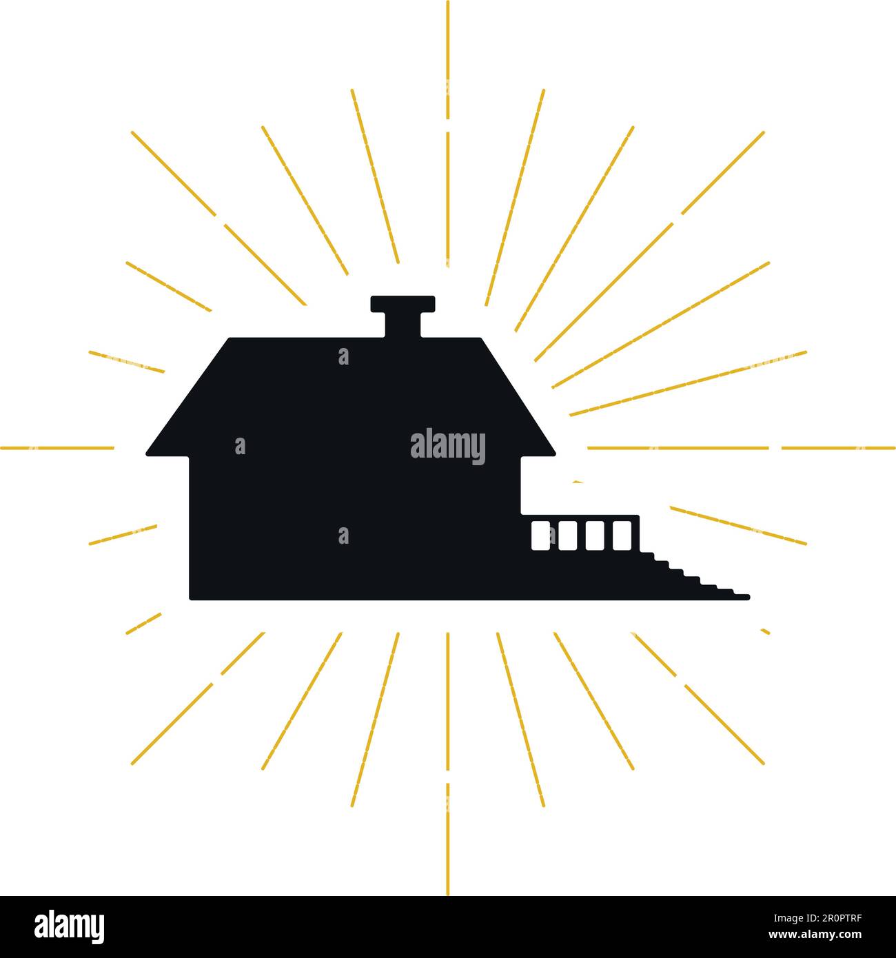 Retro home silhouette logo. Motel sign and vintage logotype. House icon ...