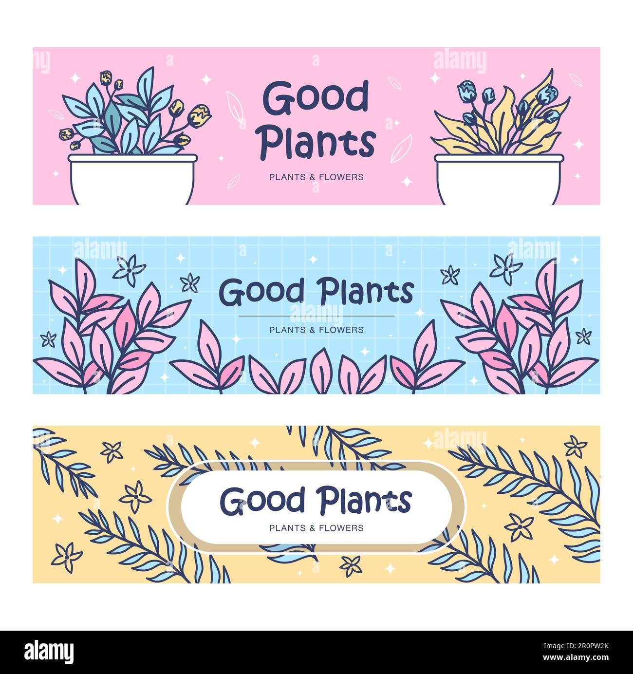 Plants banners set Stock Vector Image & Art - Alamy