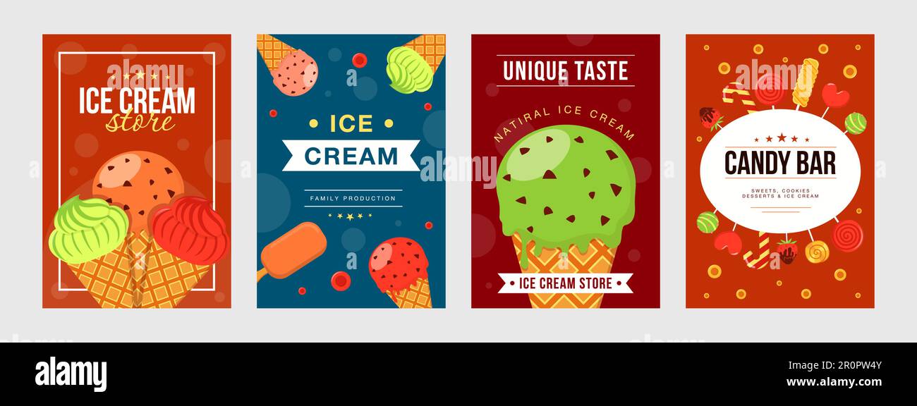 Ice cream posters set Stock Vector Image & Art - Alamy