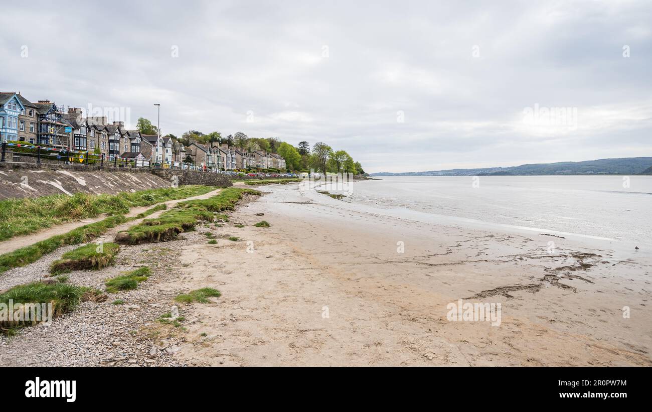 A multi image panorama of the seafront and promenade at Arnside on the ...