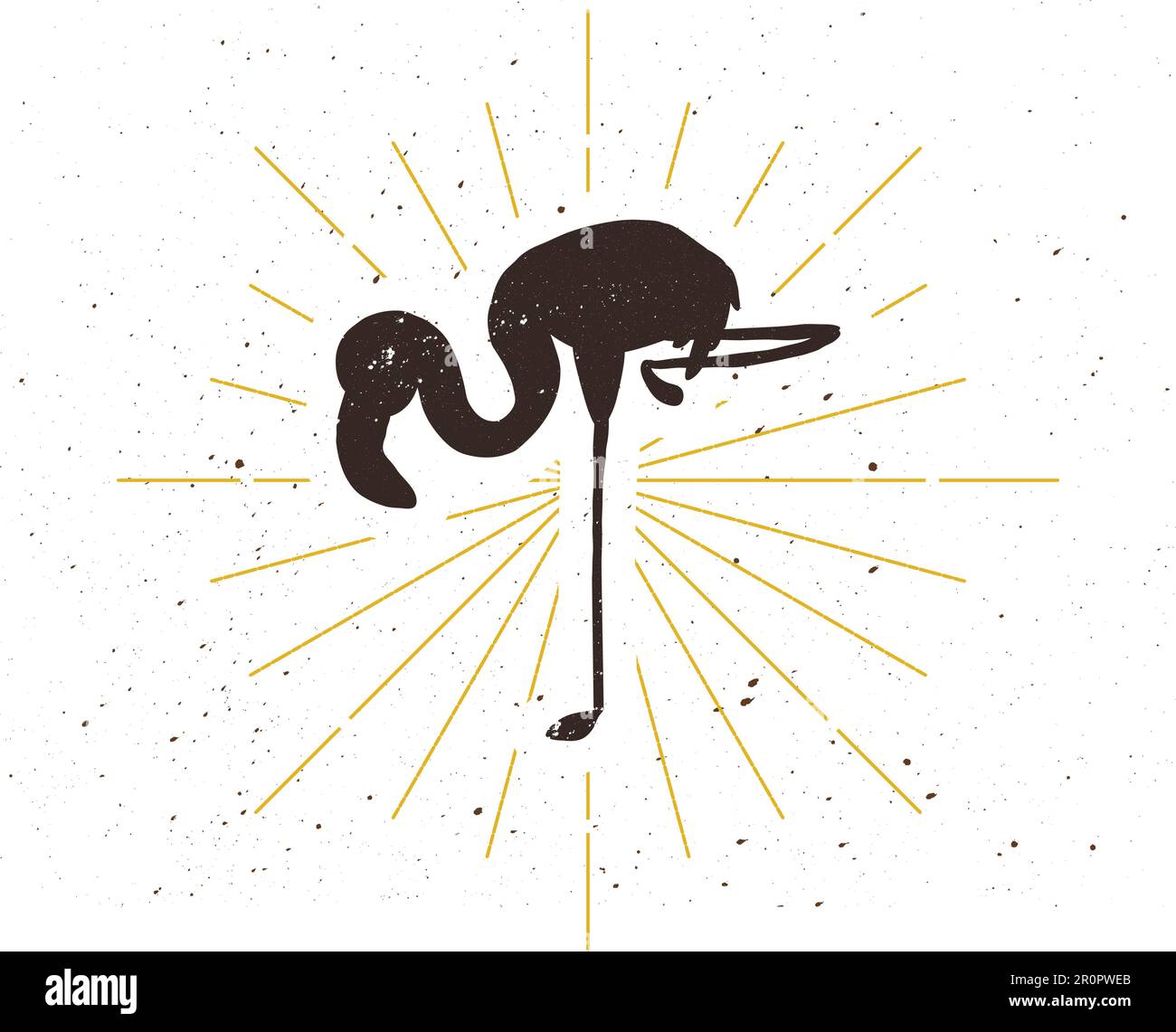 Retro flamingo silhouette icon. Tropics symbol. Exotic logo or icon ...