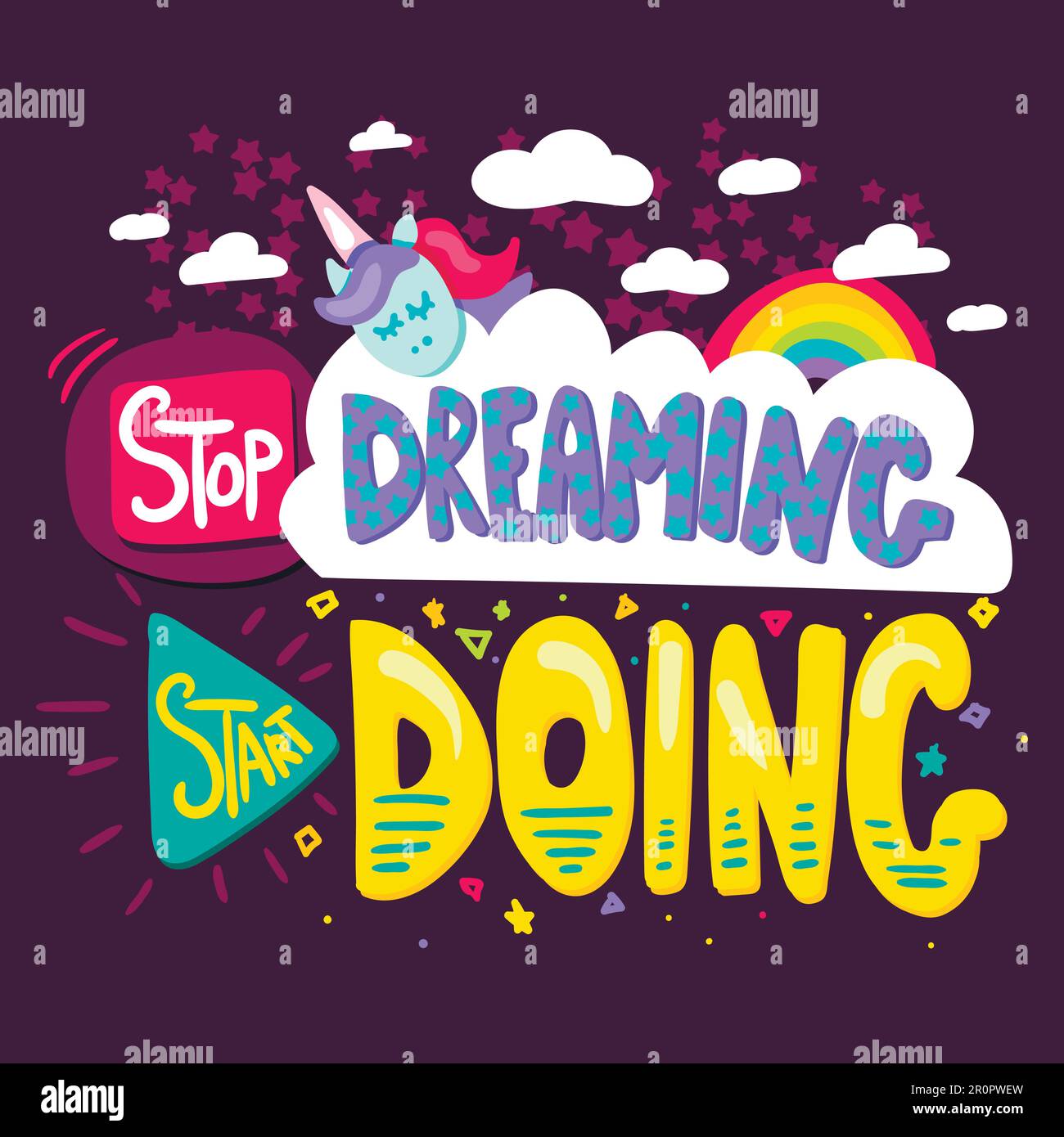 Stop Dreaming Start Doing. Motivation Concept. Vector Stock Vector ...