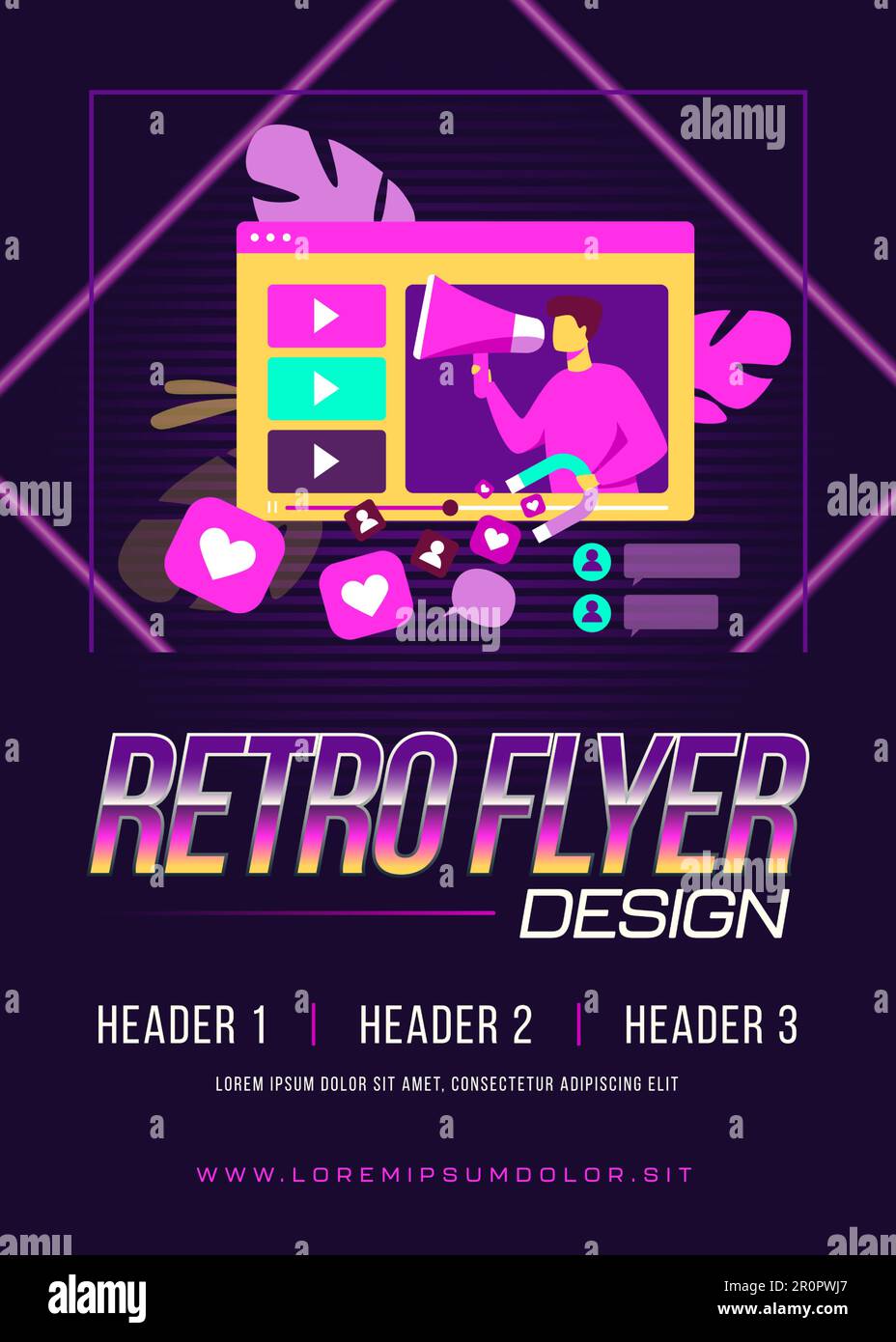 Happy blogger streaming video Stock Vector Images - Alamy