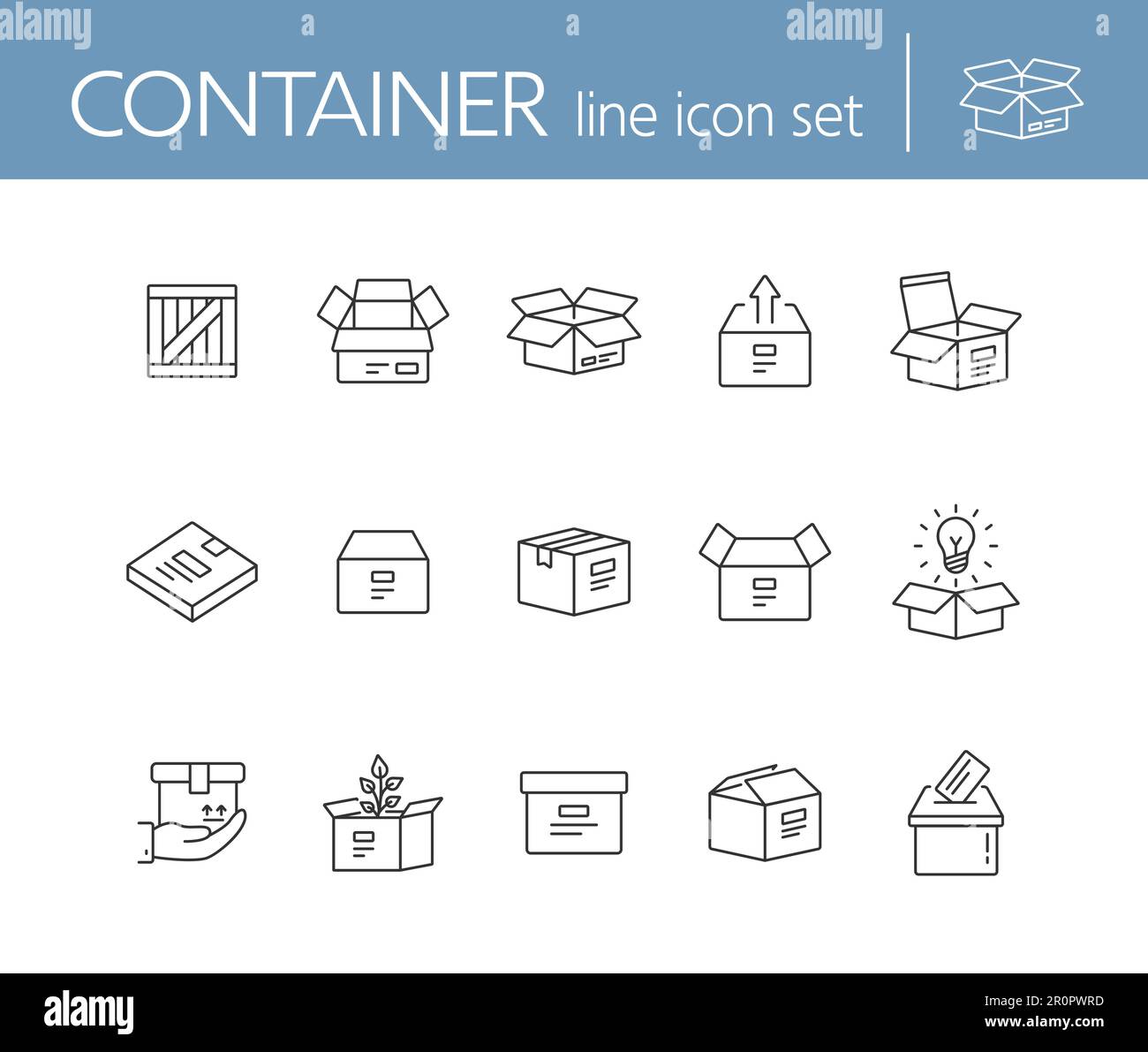 Container line icon set Stock Vector Image & Art - Alamy