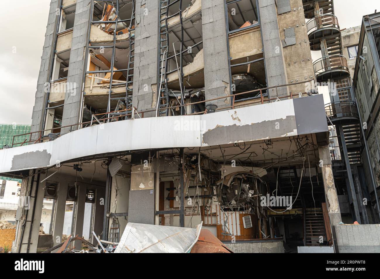 ffice building in Beirut destroyed in an explosion, Beirut, Lebanon ...