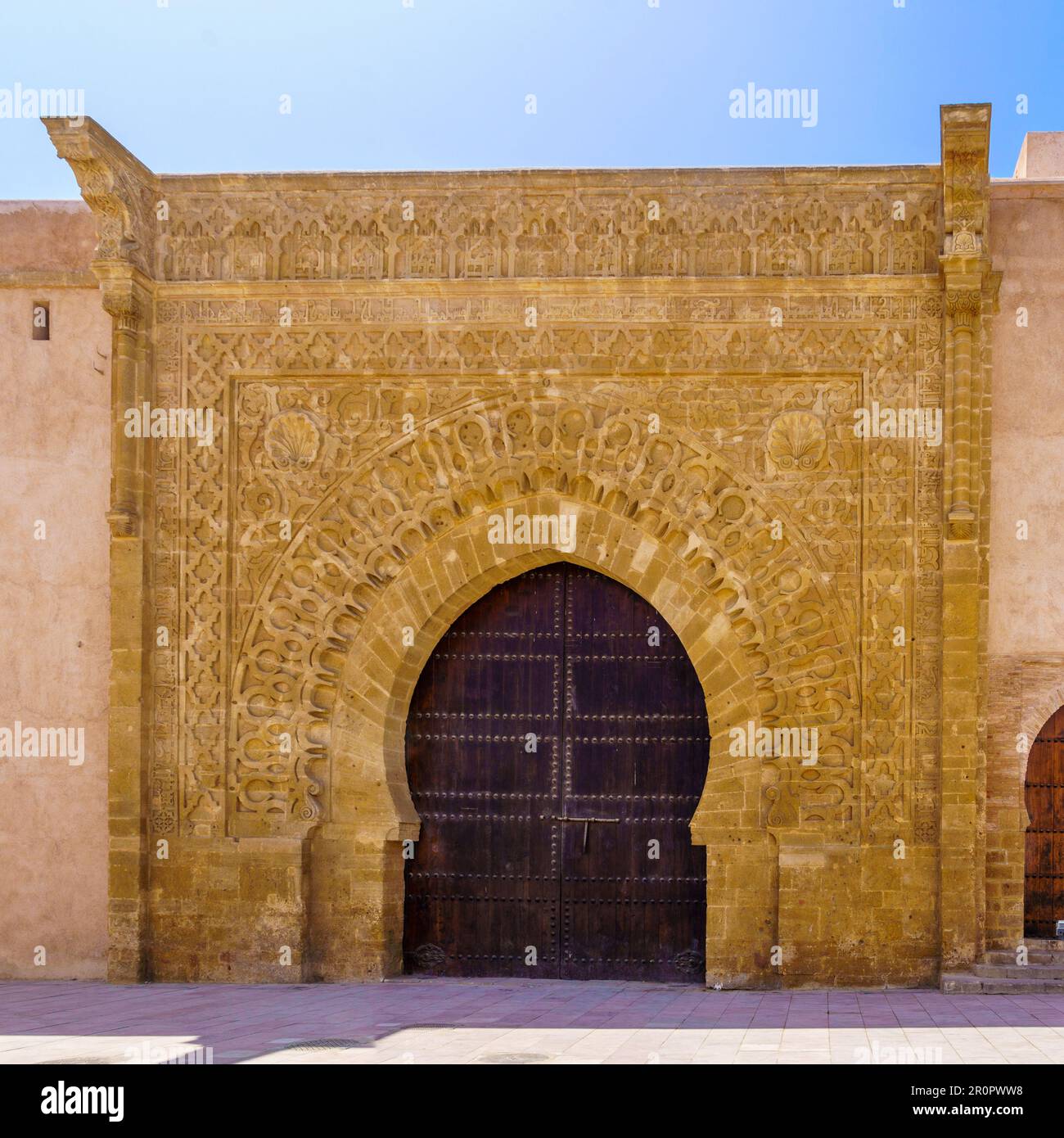 View of the historic Bab Oudayas gate (inner facade), the Kasbah of the Udayas, in Rabat ...