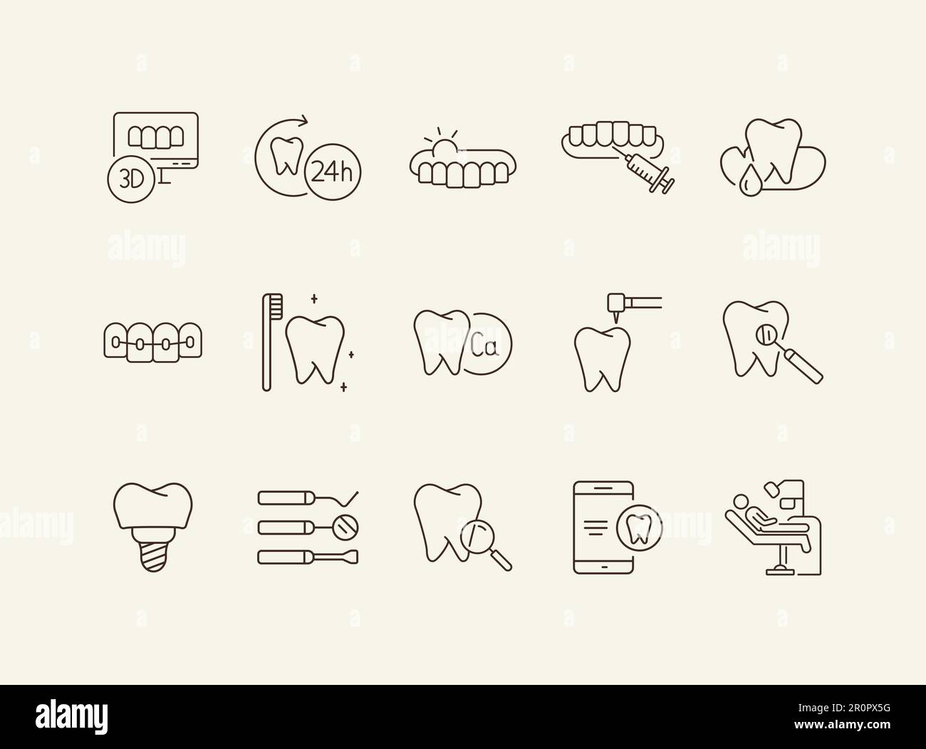 Dental icons. Set of line icons Stock Vector Image & Art - Alamy