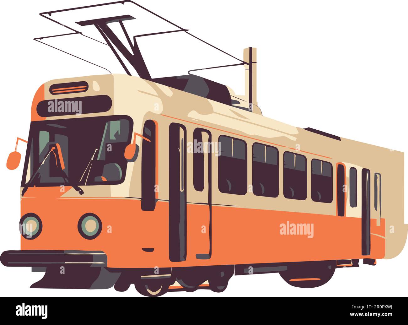 Modern tram speeds passengers on a journey Stock Vector Image & Art - Alamy
