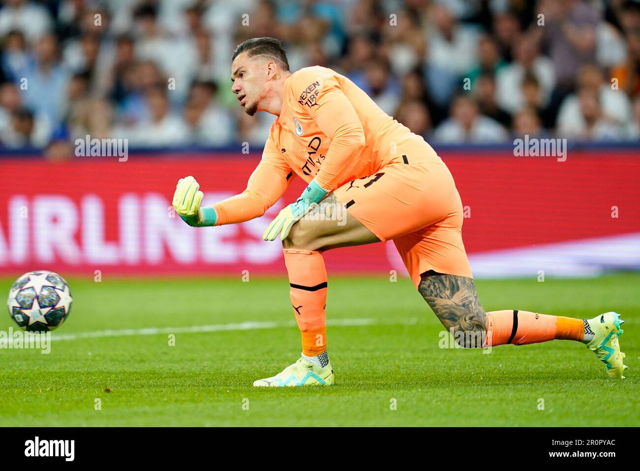 Ederson of Manchester City during the La Liga match between Real Madrid ...