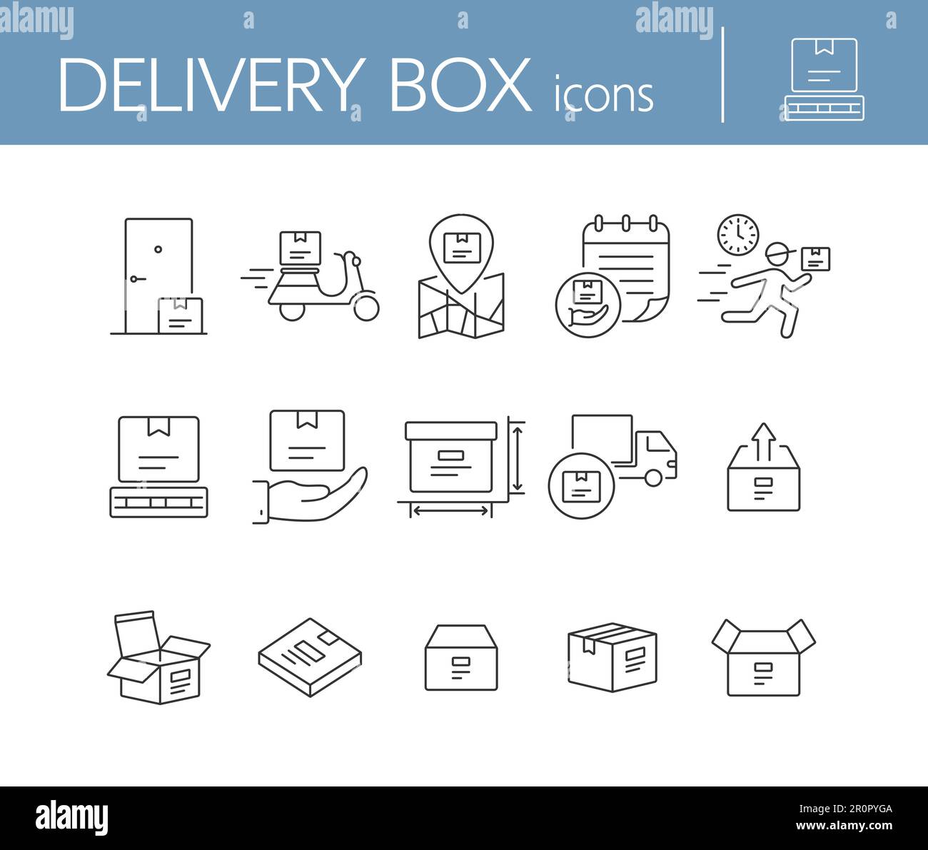 Delivery box icons Stock Vector Image & Art - Alamy