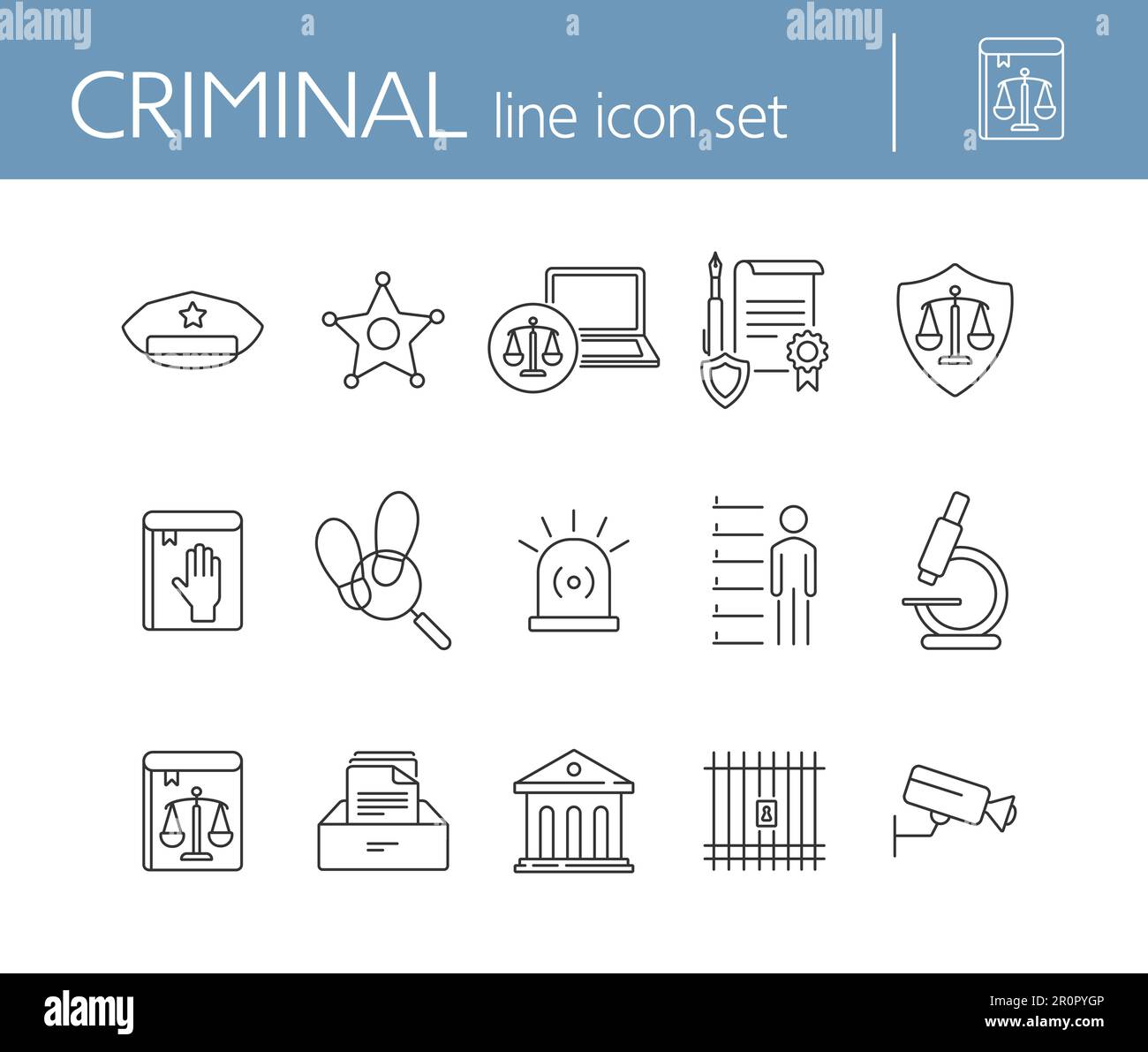 Criminal line icon set Stock Vector Image & Art - Alamy