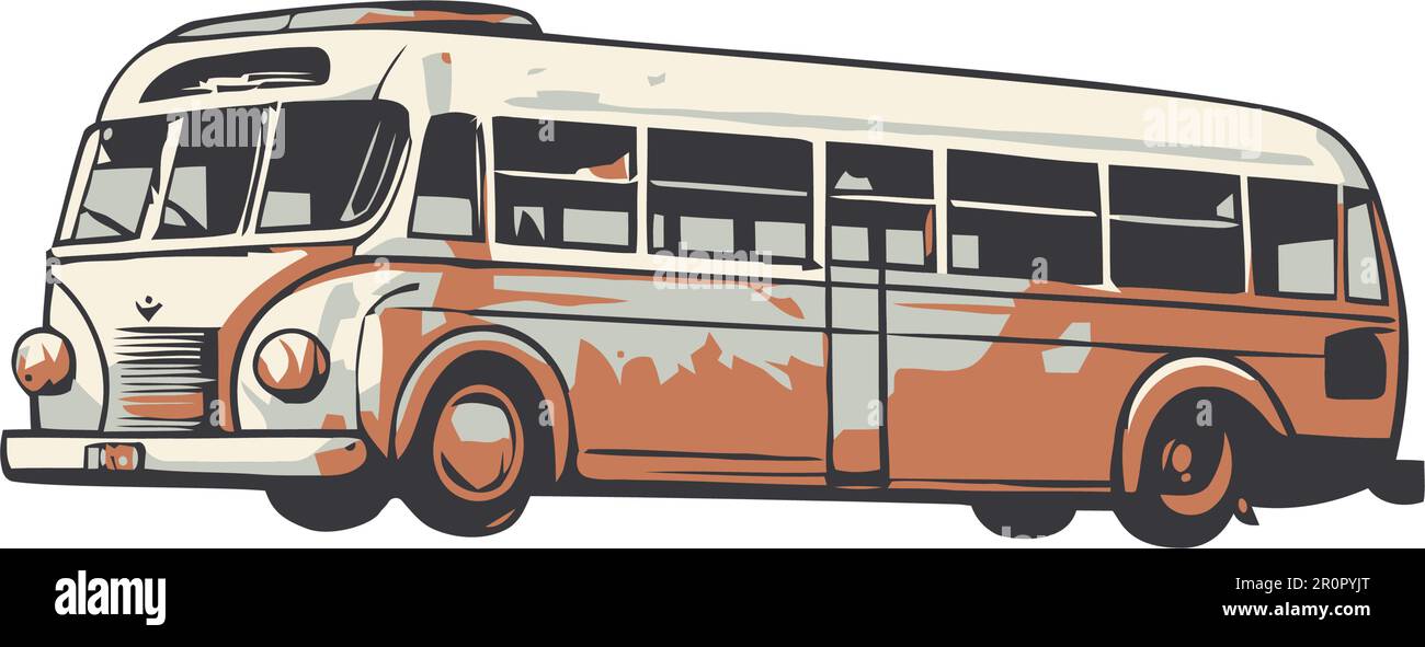 retro old bus transport Stock Vector Image & Art - Alamy