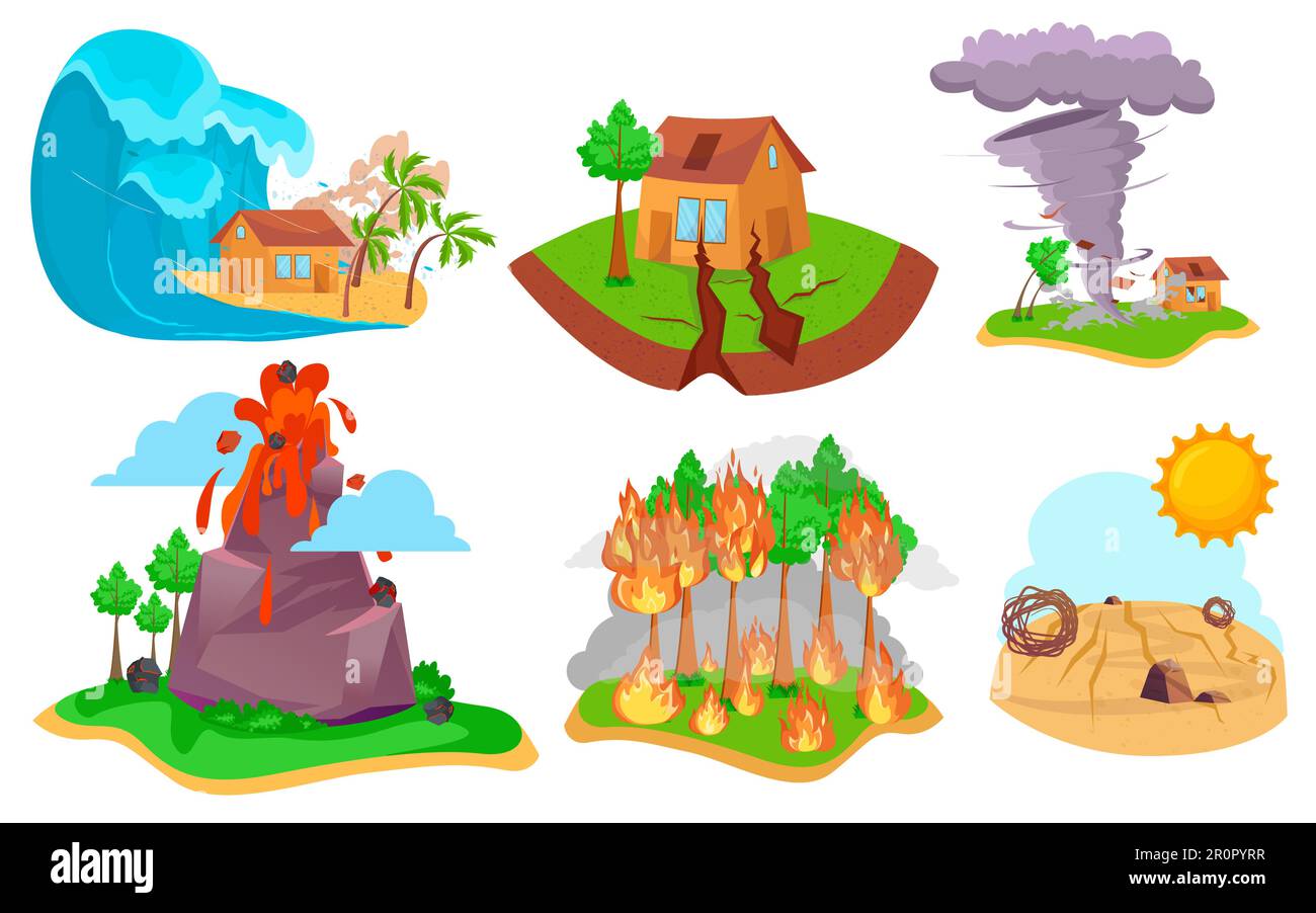 Set of natural disasters Stock Vector Image & Art - Alamy