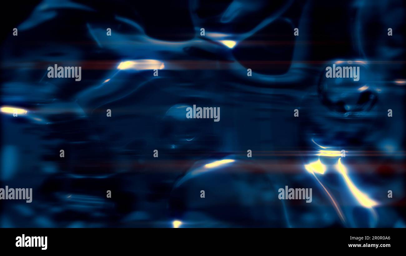 shining blue smooth tender drops particles - dark bokeh bg - abstract 3D rendering Stock Photo ...