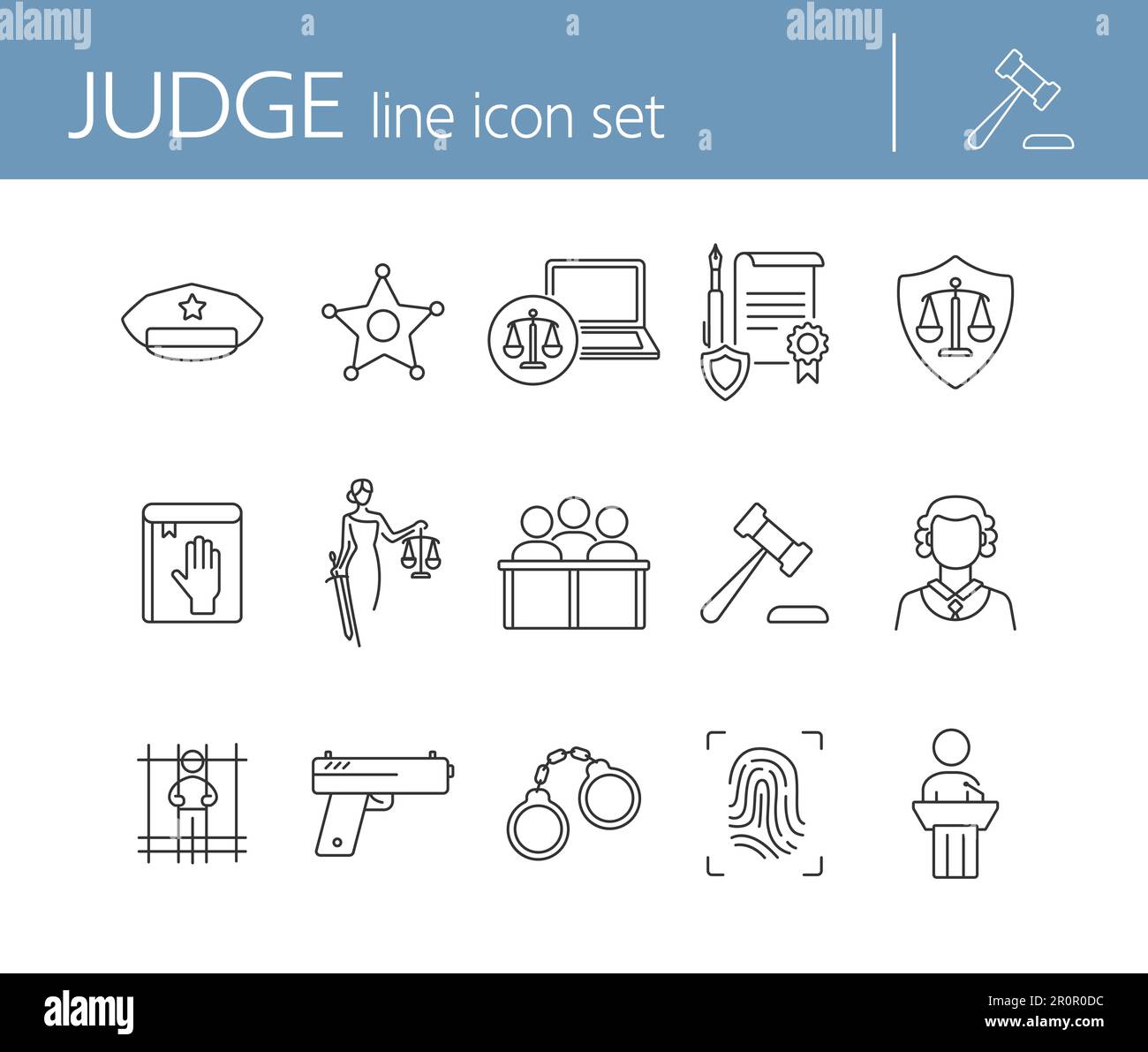 Judge bench and gavel Stock Vector Images - Alamy