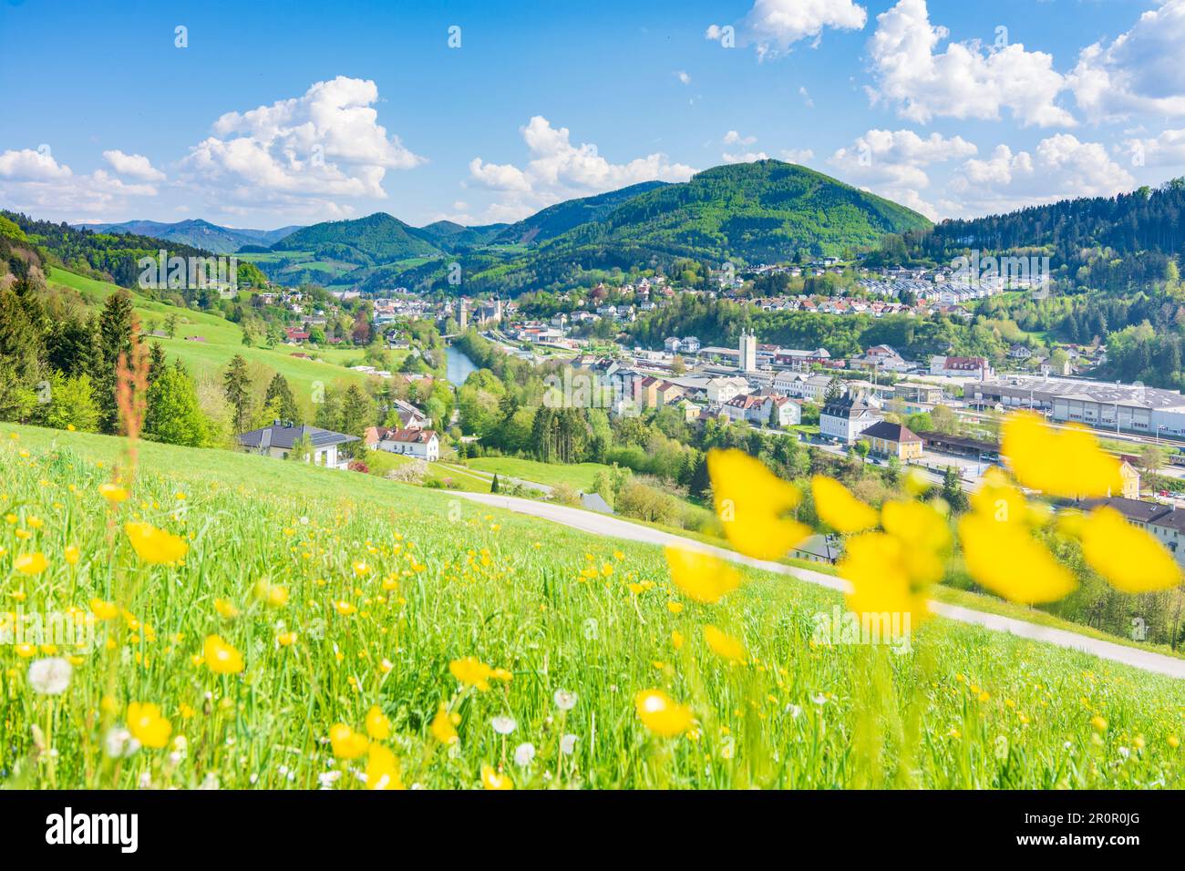 Waidhofen an der Ybbs: Waidhofen city center with Schloss Rothschild ...